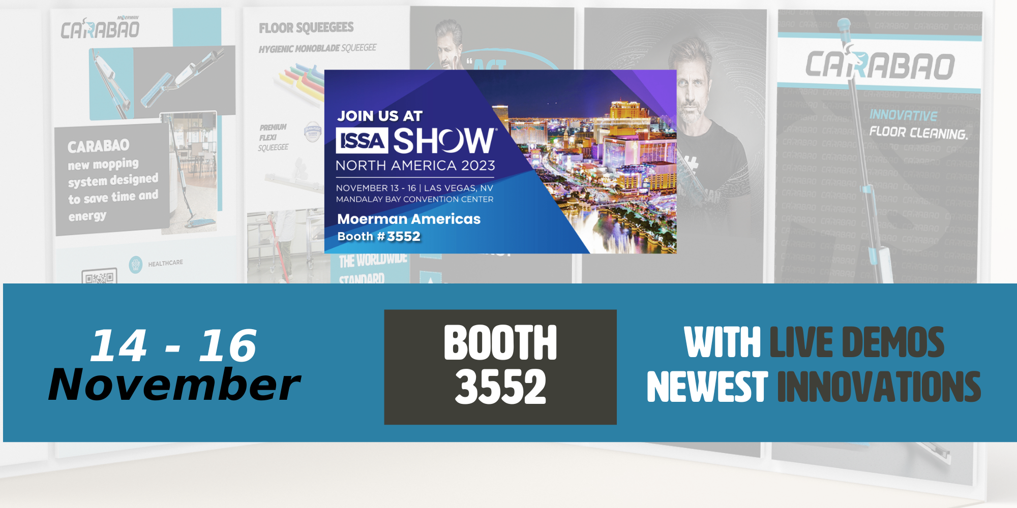 Moerman nv. showcasing the Carabao at ISSA North America 2023 | Moerman nv. manufacturer of ...